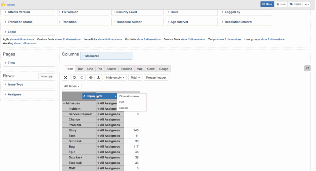 EazyBI: Creating different labels per column in a table - Questions & Answers - eazyBI Community