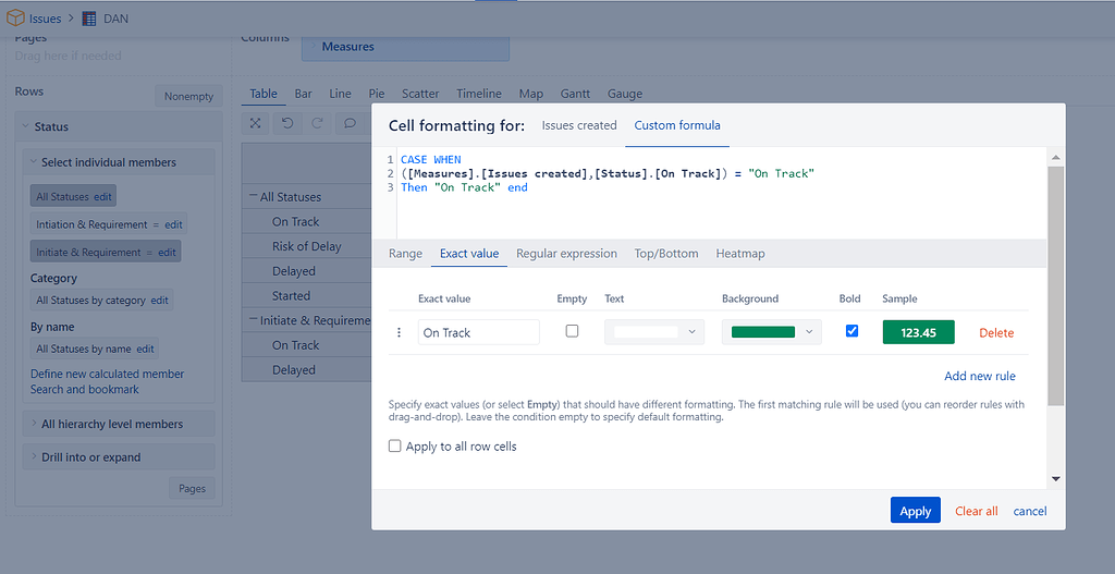 Conditional Cell Formatting with Jira status - Questions & Answers ...