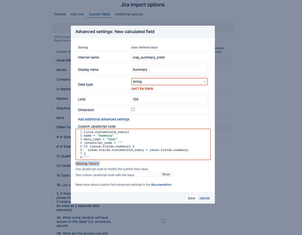 Problems Defining A Custom Field For The Order Of The Y Axis Of A Graph Questions And Answers