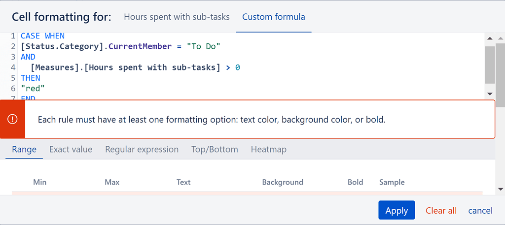 Column Cell Formatting - Custom Formula Error - Questions & Answers ... Column Cell Formatting - Custom Formula Error - Questions & Answers ...