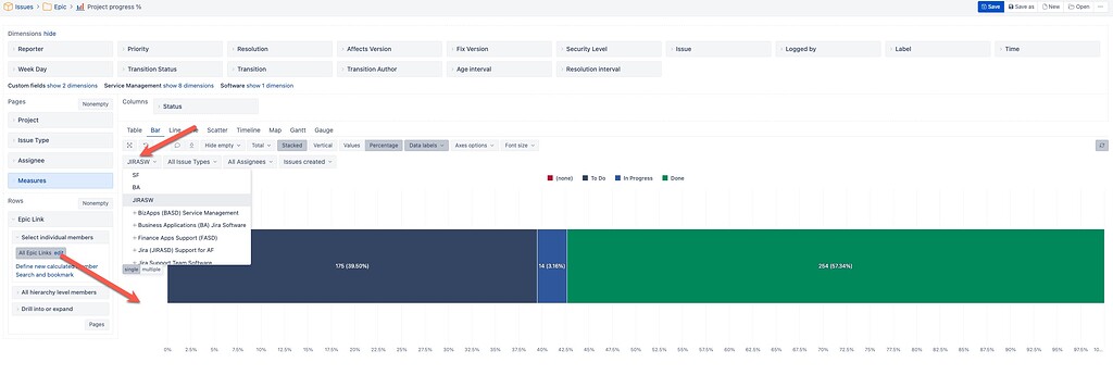 How do I show each epic of that project instead of All Epics? - Questions & Answers - eazyBI ...