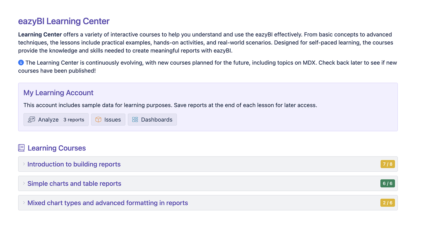 eazyBI Learning Center is Here - Tips & Tricks - eazyBI Community